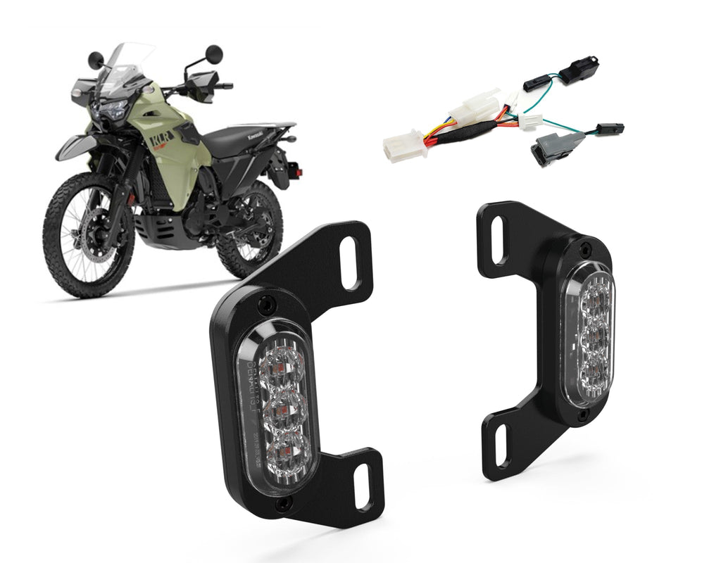 Plug-&-Play Rear T3 Turn Signal License Plate Kit for Kawasaki KLR650 ...